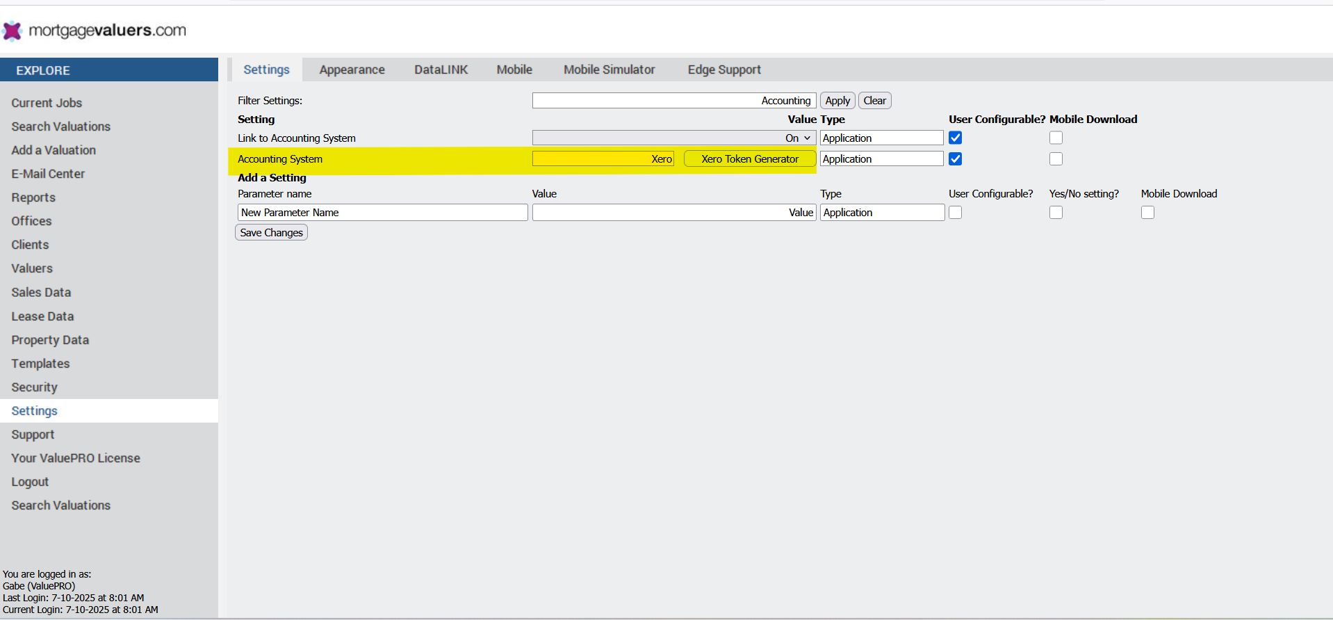 Setup Xero Integration – ValuePRO